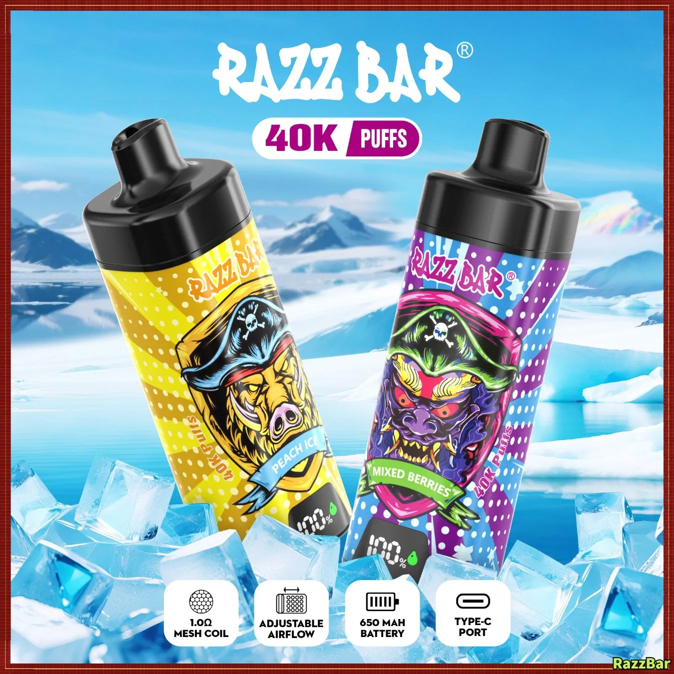 Razz Bar 40000 Puff Disposable Vape Wholesale | EU Shipping